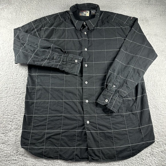 mecca | Shirts | Vintage Mecca Shirt Mens Xxl 2x Black Windowpane Plaid ...